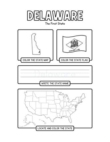 delaware state flag coloring pages