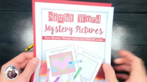 Sight Word Mystery Pictures | Valentines Mystery Pictures | February