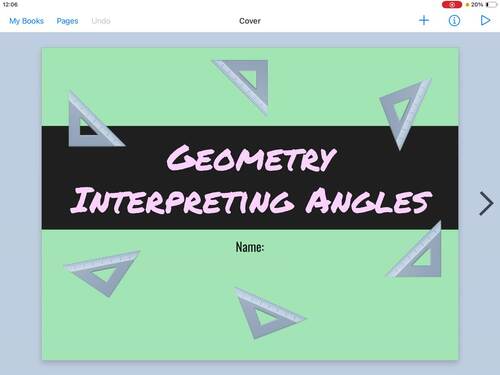 V8.4 Aligned Interpreting Angles Formative Assessment Book Creator