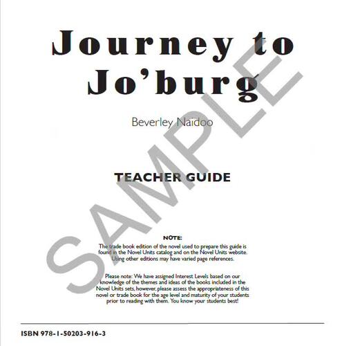 Journey to Jo'Burg Novel Units® Teacher Guide Novel Study | TPT