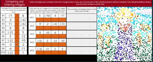 Comparing and Ordering Integers and Absolute Value Thanksgiving Fall ...