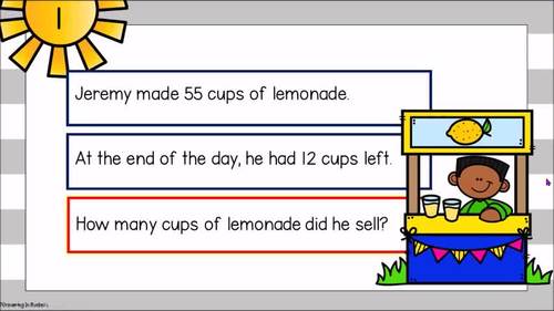 Summer Theme Word Problems | PowerPoint Interactive Notebook and Printables