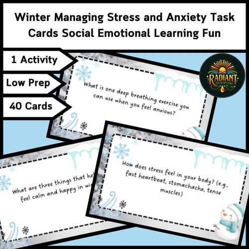 Winter Manage Stress Anxiety SEL Card Life Social Emotion Learn Mental ...