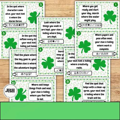 Shamrock Shenanigans Indoor Scavenger Hunt for Kids, St. Patrick’s Day ...