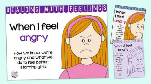 When I feel angry | Social story girl by That Fun Reading Teacher