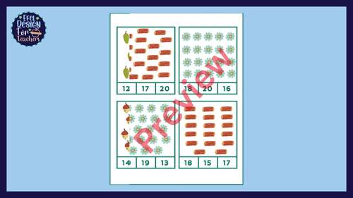 Numbers 1-20 Count and Clip Math Cards by Efel Design For Teachers