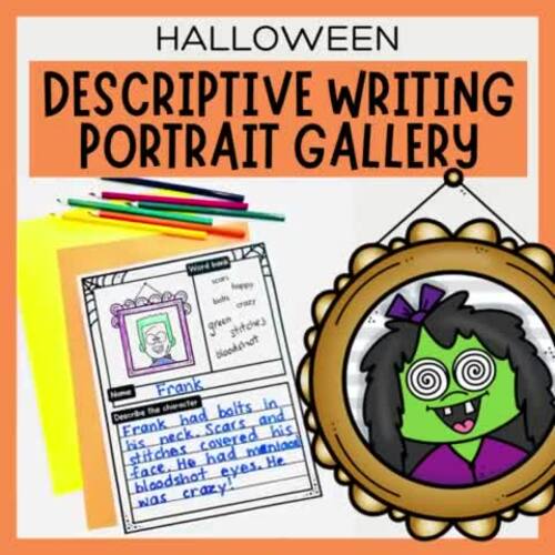 Halloween Portrait Gallery & Character Description Writing Worksheets ...