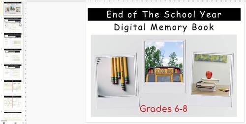 Digital Memory Book End of the Year Activities - Middle School | TPT