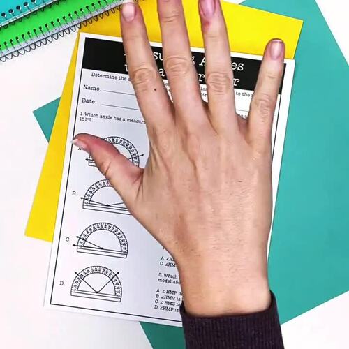 Measuring Angles with a Protractor Worksheets 4th 5th Print Digital ...