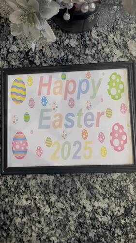 2025 Happy Easter Eggs Sign | Printable Poster for Homeschool, Classroom