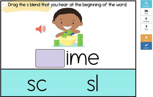 Beginning S Blends | BOOM CARDS™ by Teaching Literacy | TPT