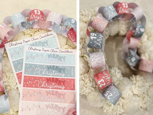 Christmas Pastels Countdown Paper Chain | Christmas Advent | December ...