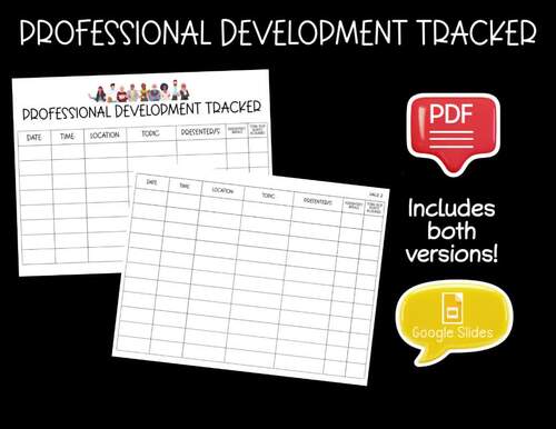 Professional Development Tracker by Megan and the Middles | TPT