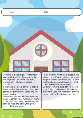 My Home Reading Comprehension: Engaging Text and Activities by English ...