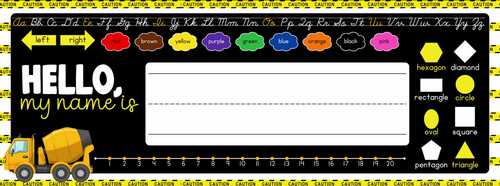 Caution Stripe Desk Name Tags | Editable Name Section | TPT
