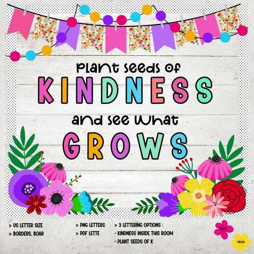 Spring Kindness Bulletin Board April Door Decor March Classroom Decoration