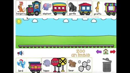 Preschool Vocabulary - Build a Train with Sound Effect / BOOM CARDS