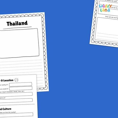 THAILAND Country Research Project | Asia Printable Geography Worksheets