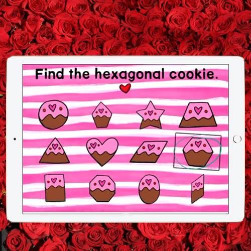 Find the Valentine Shapes | BOOM CARDS with audio | HEXAGON | TPT