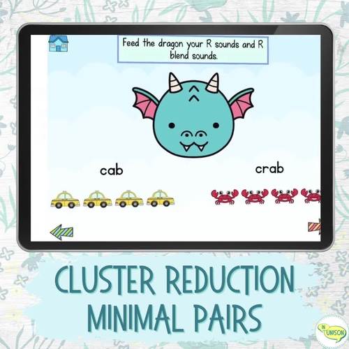 Cluster Reduction Minimal Pairs Boom Cards™ Feed the Animals R S L Blends