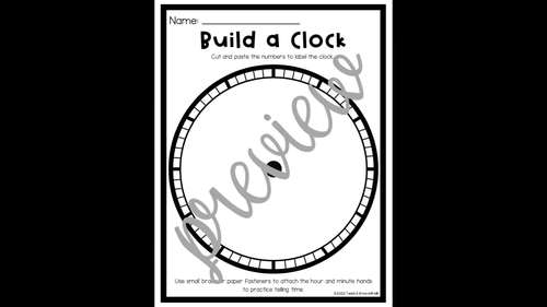 Telling Time Math Craft Label a Clock and Build a Clock Craftivity