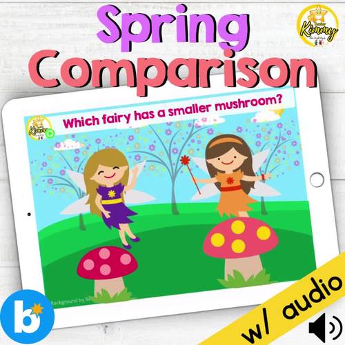 Spring Comparison Comparative Adjective Boom Cards by Teacher Kimmy
