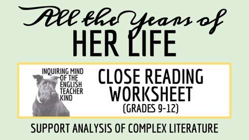"All the Years of Her Life" by Morley Callaghan Close Reading Analysis ...