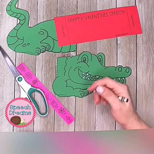 Valentine's Day Speech Therapy Articulation and Language Craft Alligator
