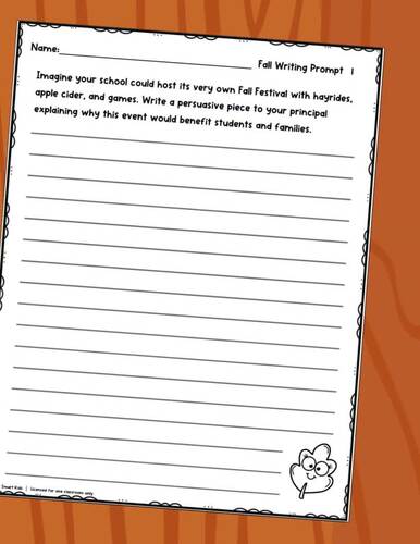 5th Grade Fall Writing Prompts | Persuasive Expository and Narrative ...