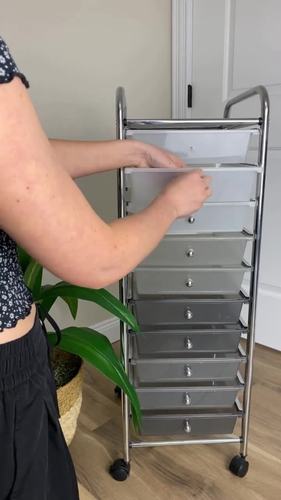 Retro Pastel Classroom Decor: 10 Drawer Cart | Rolling Cart | TPT