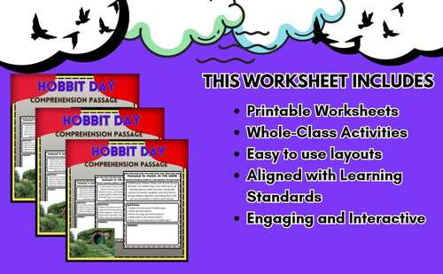 Hobbit Day Reading Comprehension Passages | 20 Short Texts with ...