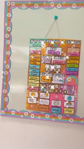 INTERACTIVE Daily Calendar & Weather Chart | Bulletin Board Classroom Decor