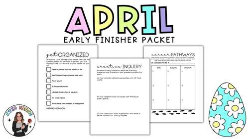 AVID Spring | April Early Finisher Activity Packet-With WICOR Skills