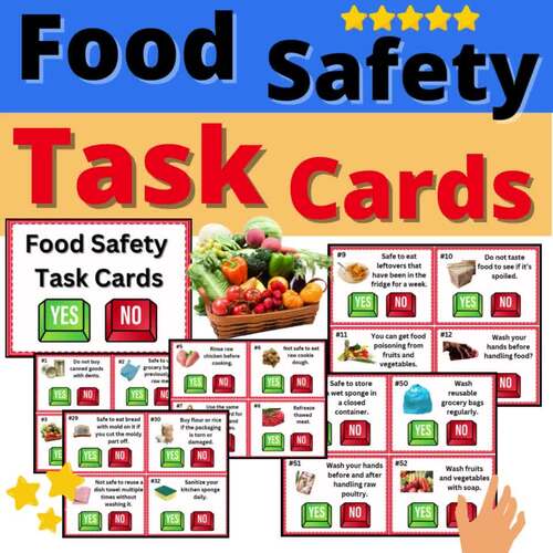 Food Safety Task Cards Activity Resources Foods Nutrition Kitchen