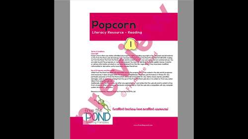 Fall Reading Activities for Kindergarten - Popcorn by From the Pond