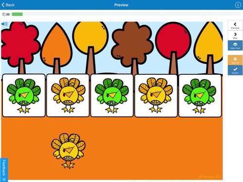 Turkey Patterns Digital Boom Cards™ for Thanksgiving by Planning in PJs