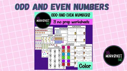Odd and Even Numbers Worksheet Color by The Worksheet Lab | TPT