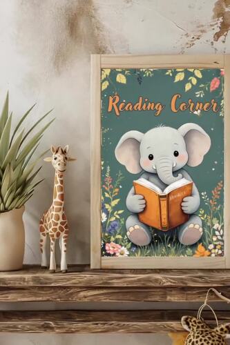 Reading Corner Poster Printable | Elephant Reading Wall Art | Classroom ...