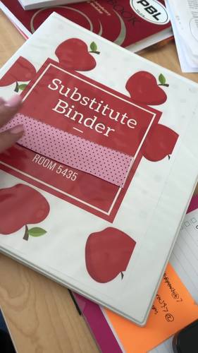 Substitute Binder Template by Crafty LIT Teacher | TPT