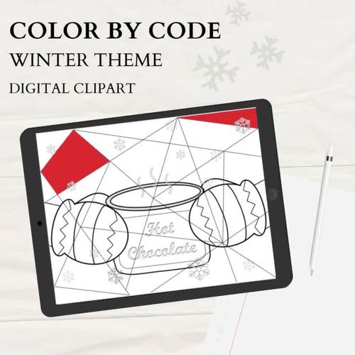 Mittens Color by Code Progression Digital Clipart (Winter) by InspiredBits