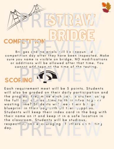 Straw Bridge Competition | Physics | Engineering | September Lab | Fall