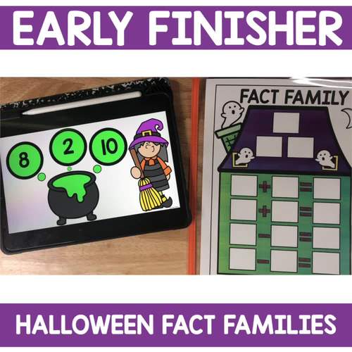 Addition and Subtraction Fact Families Halloween 1st Grade No Prep Math ...