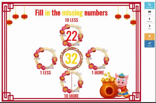 Chinese New Year Math Lunar New Year 1 More 1 Less 10 More 10 Less Boom ...
