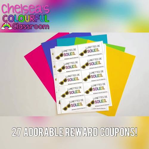 Reward Coupons | Prizes | Classroom Management | FRENCH & ENGLISH
