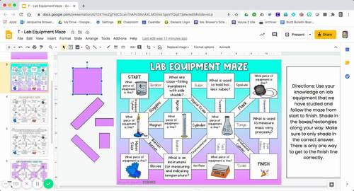 Lab Equipment Maze Digital and Printable by Brower Power Science