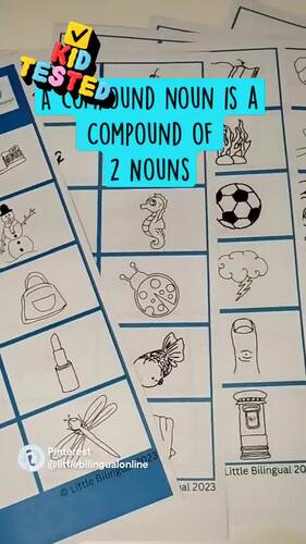 40 Compound Nouns Vocabulary game for ESL learners - Common nouns activity
