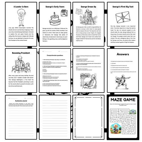 Presidents Day Activities Readers, Abraham Lincoln & George Washington ...