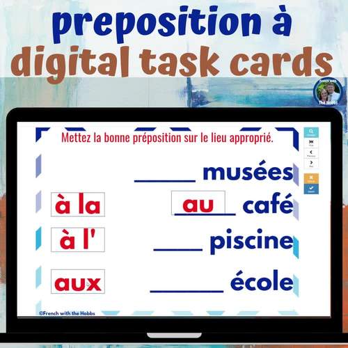 French Contractions with Prepositions à Boom™ Digital Cards au à la à l ...