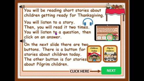 Thanksgiving Stories Children Today and Long Ago (BOOM CARDS with Audio)