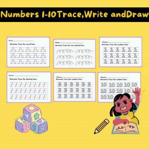 Numbers 1-10 Trace, Write, Draw, and Color. by EDUCATION IS FUN | TPT